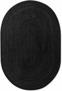 Hanse Home, Kusový koberec Jute Braided 106322 Black ovál, 160x230 ovál, černá, chodba / předsíň