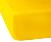 Saténové prostěradlo s gumou 200x220 žluté 004 Darymex