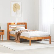 Rám postele s čelem voskově hnědý 100 x 200 cm masivní borovice 3306557