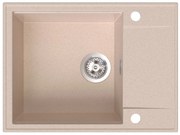 Sink Quality Sink55, kuchyňský granitový dřez 620x460x215 mm, béžová, SKQ-SINK.P.1KKO