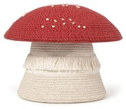 Červený/krémový látkový dětský koš na hračky ø 38x33 cm Big Mushroom – Lorena Canals