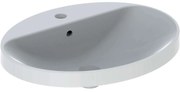 Geberit VariForm - Umyvadlo zápustné 60x48 cm, s přepadem, otvor pro baterii, bílá 500.724.01.2