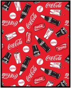 Fleecová deka Coca-Cola - nano coral 220 gr./m² - 120 x 150 cm