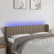 Čelo postele s LED taupe 147 x 16 x 78/88 cm textil