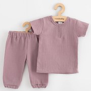 Kojenecká mušelínová souprava tričko a kalhoty New Baby lavender, vel. 62 (3-6m)
