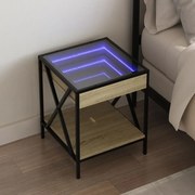 Noční stolek s Infinity LED dub sonoma 40 x 40 x 49 cm