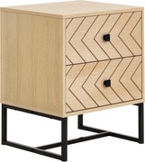 Noční stolek HOMCOM s 2 zásuvkami a kovovými nohami v moderním stylu pro ložnici, obývací pokoj, kancelář 48x39,5x60 cm | Aosom