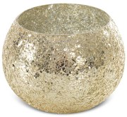 SKLENĚNÝ KVĚTINÁČ MELIA 18X14 CM ZLATÁ