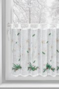 KRÁTKÁ VÁNOČNÍ ZÁCLONA NA POUTKÁCH XMAS1 60X150 CM VZOROVANÁ