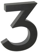 Domovní číslo "3", RN.100LV, broušené, černá