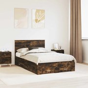 Rám postele s čelo Kouřový dub 120 x 200 cm Kompozitní dřevo 3410917