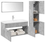 4dílný set koupelnového nábytku betonově šedý kompozitní dřevo 3324881