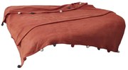 Fleecový přehoz v cihlové barvě 150x200 cm Pom Pom – Mijolnir