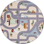 Vopi, Dětský kusový koberec Scanroad 39 kruh, 57x57 (průměr) kruh, vícebarevná, dětský pokoj