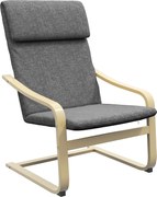 HOMCOM Relaxační křeslo polohovatelné s polštářem Otočná židle jídelní židle vzhled lnu tmavě šedá bříza 66,5x80x99cm do obývacího pokoje | Aosom.de