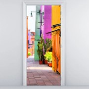 Fototapeta na dveře - Barevná italská ulička (95x205cm)