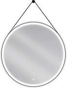 Mexen Reni, LED koupelnové zrcadlo s podsvícením 90x90 cm, 6000K, černý rám, ochrana proti zamlžování, 9812-090-090-611-70