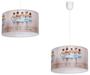 Dětské závěsné svítidlo Ballerina, 1x plastové stínítko se vzorem, w