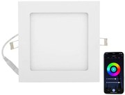 LEDsviti Bílý hranatý vestavný LED panel 170x170mm 12W SMART TUYA RGB CCT (25726)