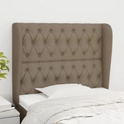 Čelo postele typu ušák taupe 93x23x118/128 cm textil