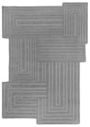 Šedý ručně tkaný vlněný koberec 200x290 cm Zen Rectangles – Flair Rugs