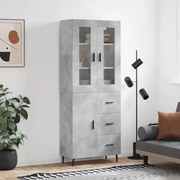 Skříň highboard betonově šedá 69,5x34x180 cm kompozitní dřevo