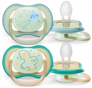 PHILIPS AVENT Šidítko Ultra air noční 0-6 m chlapec, 2 ks Philips Avent