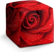 Sablio Taburet Cube Květ růže - 50x50x50 cm