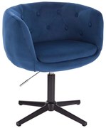 LuxuryForm DESIGN Otočné křeslo MONTANA VELUR na černém kříži - modré