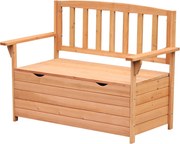Zahradní lavice Outsunny z jedlového dřeva s úložným prostorem rozměry 112D x 58Š x 84V cm | Aosom