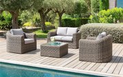 DEOKORK Ratanová modulová sestava BORNEO LUXURY pro 4 osoby (hnědá)