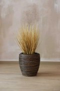 Interiérový květináč MASTELLO, ratan, 24x24 cm, natur/černá