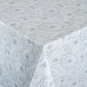 Ubrus Veba GARBO tisk Vánoční spirála bílo-stříbrná s nešpinivou úpravou Velikost: 140x220 cm