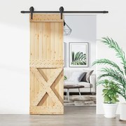 Posuvné Dveře S Kováním 70 X 210 Cm Masivní Borové Dřevo