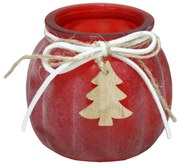 Goba Svícen červený se stromečkem na čajovou nebo votivní svíčku, výška 7 cm