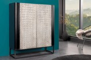Designová vysoká komoda Helvius 120 cm šedá / černá