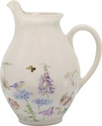 Krémový antik keramický džbán s květy Papillon Blossom - 12*19 cm