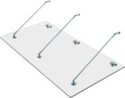 HOMCOM stříška skleněná stříška dveří z tvrzeného skla (ESG) nerezová ocel čiré sklo 3 velikosti (200x90cm) (L) | Aosom