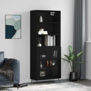 Skříň highboard černá 69,5 x 34 x 180 cm kompozitní dřevo