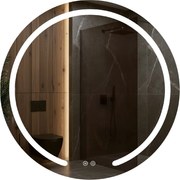 Tutumi Zrcadlo Modern ⌀70 cm s vyhříváním a regulovatelným LED osvětlením HOM-00905