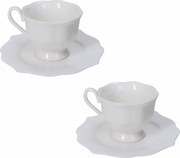 Bílé šálky v sadě 2 ks z kostního porcelánu 80 ml Queen – Brandani