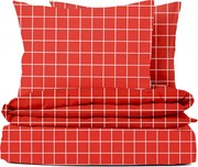 Ervi Bavlněné povlečení - Elegantní červené čtverce