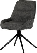 AUTRONIC Jídelní židle otočná 180°, šedá, látka, HC-535 GREY2