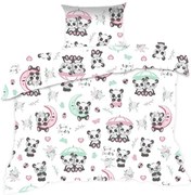 KARO Bavlněné povlečení 140x200 667K panda bílá barva Děti 24