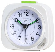 JVD Bílý tichý ručkový budík s plynulým chodem a podsvícením JVD SRP7202.1