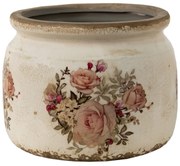 Keramický obal na květináč s růžemi Roses I – 15x13 cm