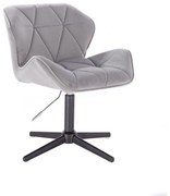 LuxuryForm DESIGN Otočná židle MILANO VELUR na černém kříži - světle šedá