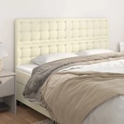 Čelo postele krémové 200x5x118/128 cm umělá kůže 3116442