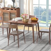 HOMCOM Dřevěný jídelní stůl s velkou deskou pro 4-6 osob 120D x 75Š x 76V cm | Aosom
