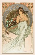 Obrazová reprodukce La musique Lithographs series, Alfons Mucha